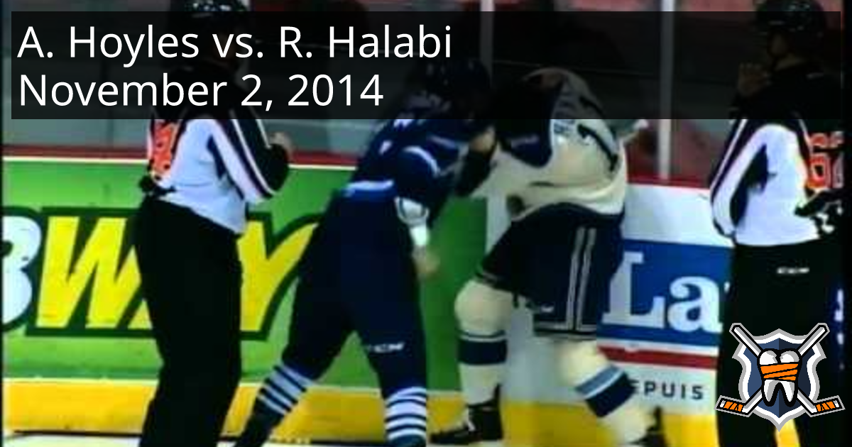 Aaron Hoyles vs. Reid Halabi, November 2, 2014 - Sherbrooke Phoenix vs ...