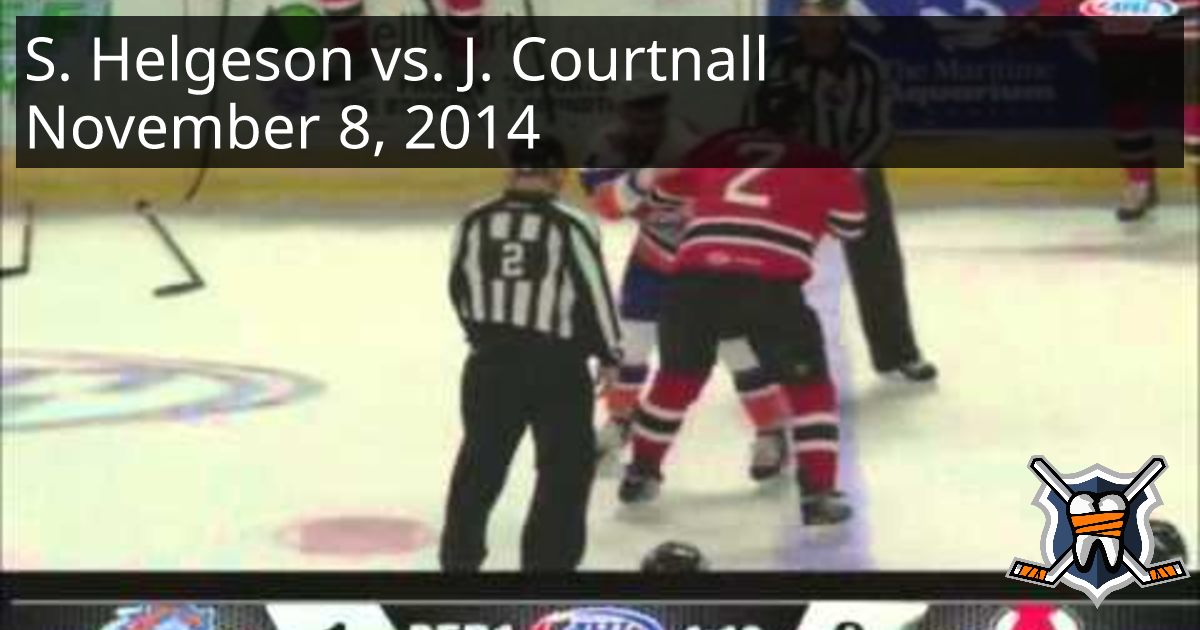 Seth Helgeson vs. Justin Courtnall, November 8, 2014 - Albany Devils vs ...