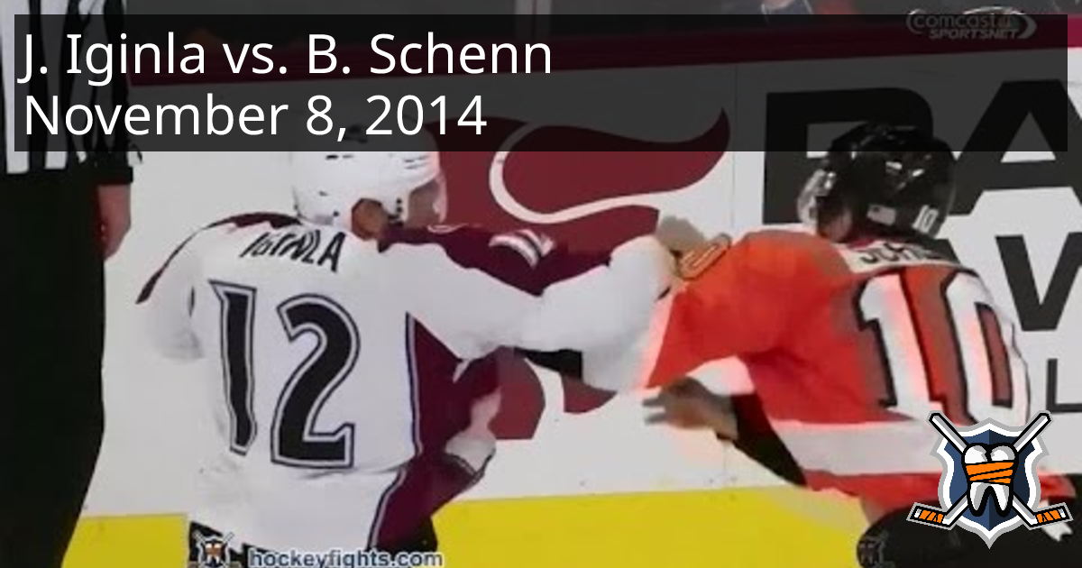 Jarome Iginla vs. Brayden Schenn, November 8, 2014 - Colorado Avalanche ...