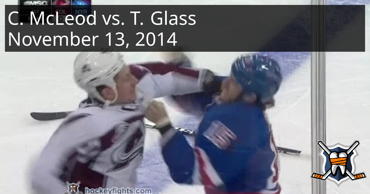 Cody McLeod vs. Tanner Glass, November 13, 2014 - Colorado Avalanche vs ...