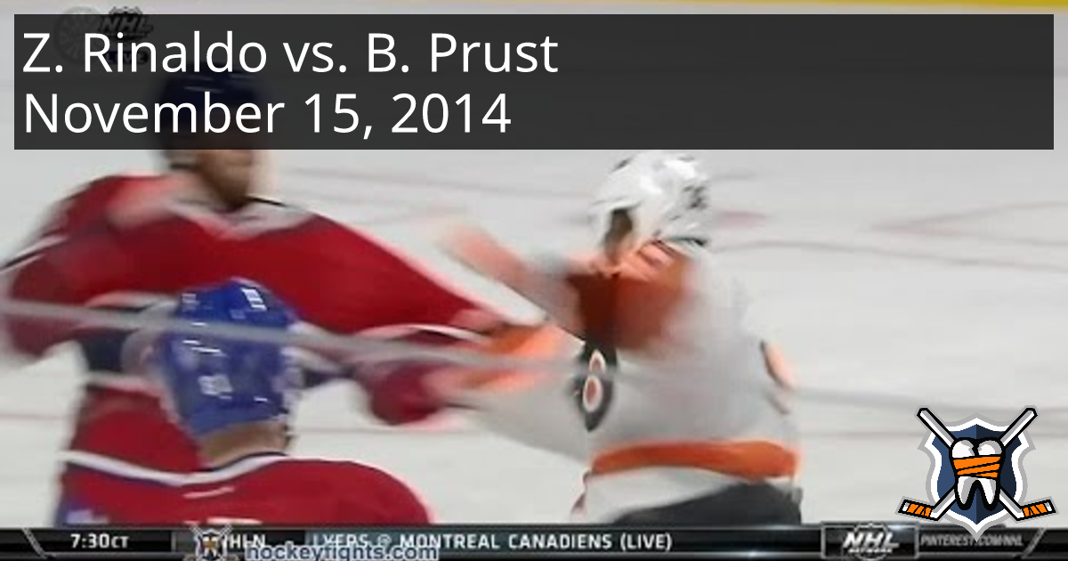 Zac Rinaldo vs. Brandon Prust, November 15, 2014 - Philadelphia Flyers ...