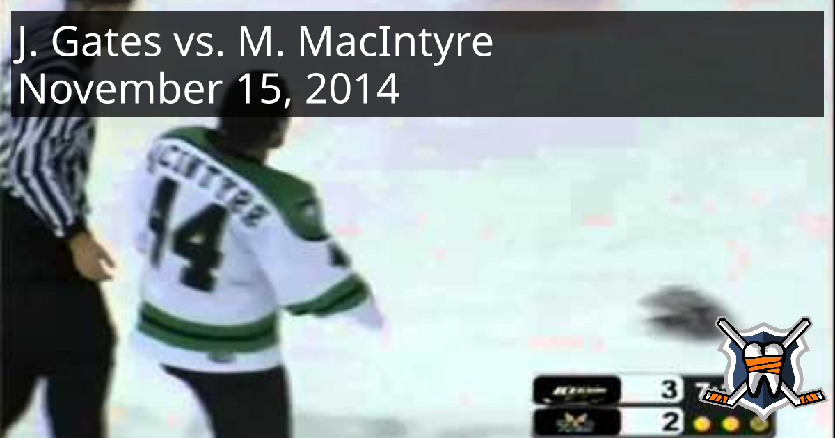 Jeremy Gates vs. Michael MacIntyre, November 15, 2014 - Pensacola Ice ...