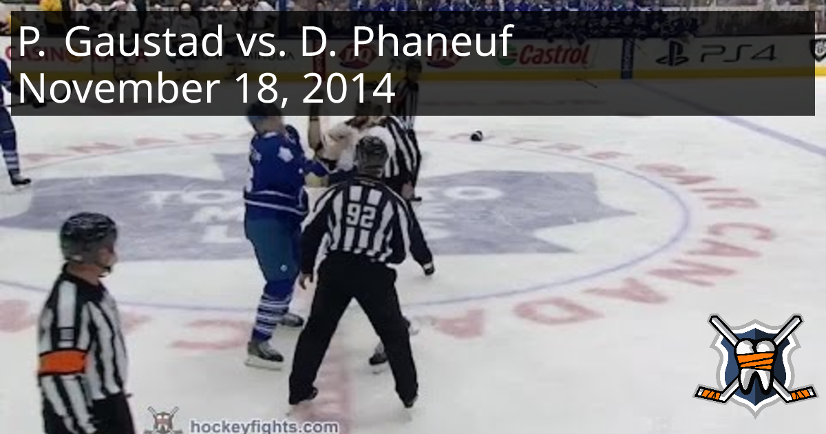 Paul Gaustad vs. Dion Phaneuf, November 18, 2014 - Nashville Predators ...
