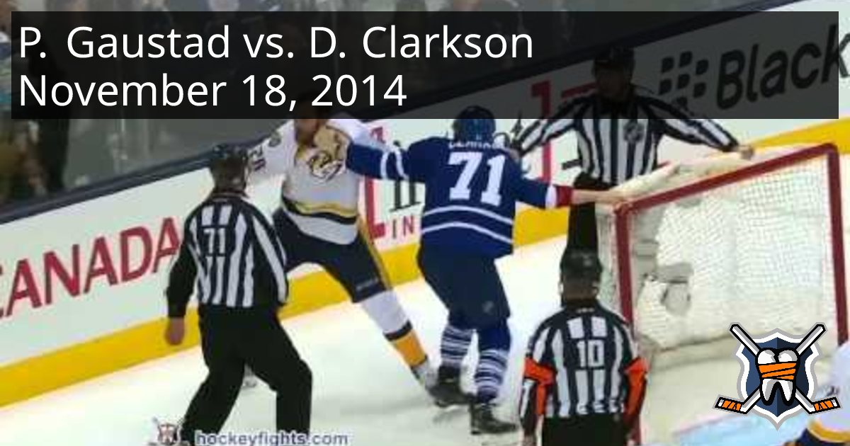 Paul Gaustad vs. David Clarkson, November 18, 2014 - Nashville ...