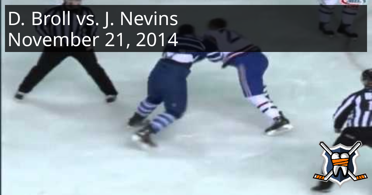 David Broll vs. Jack Nevins, November 21, 2014 - Toronto Marlies vs ...