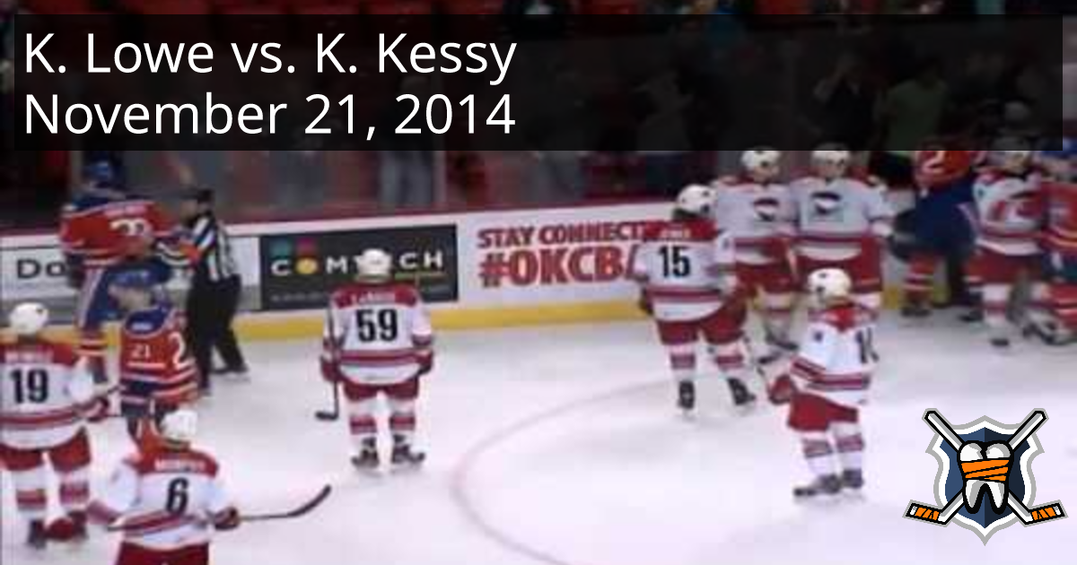 Keegan Lowe vs. Kale Kessy, November 21, 2014 - Charlotte Checkers vs ...