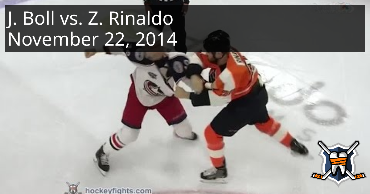 Jared Boll vs. Zac Rinaldo, November 22, 2014 - Columbus Blue Jackets ...