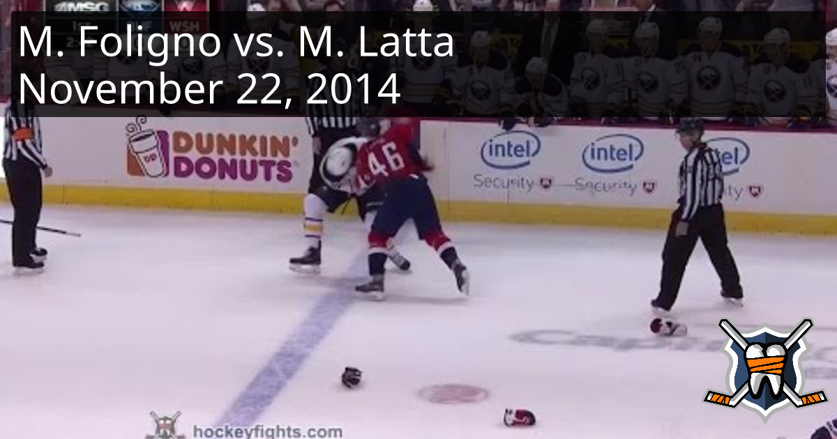 Marcus Foligno vs. Michael Latta, November 22, 2014 - Buffalo Sabres vs ...