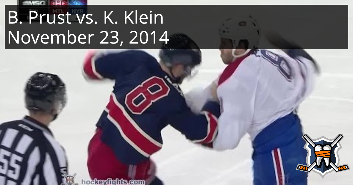 Brandon Prust vs. Kevin Klein, November 23, 2014 - Montreal Canadiens ...