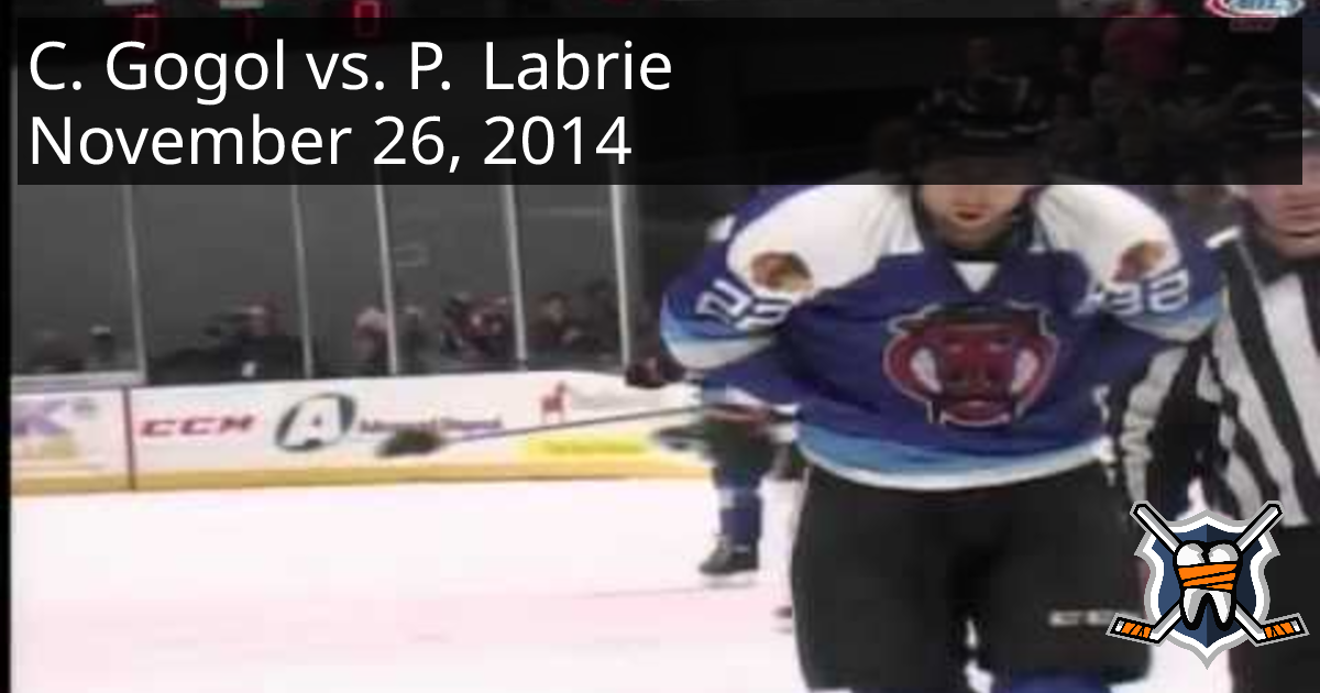 Curt Gogol vs. Pierre-Cedric Labrie, November 26, 2014 - Iowa Wild vs ...