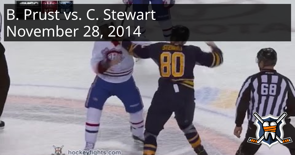 Brandon Prust vs. Chris Stewart, November 28, 2014 - Montreal Canadiens ...