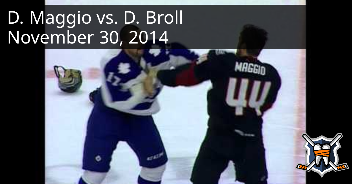 Daniel Maggio vs. David Broll, November 30, 2014 - Cleveland Monsters ...