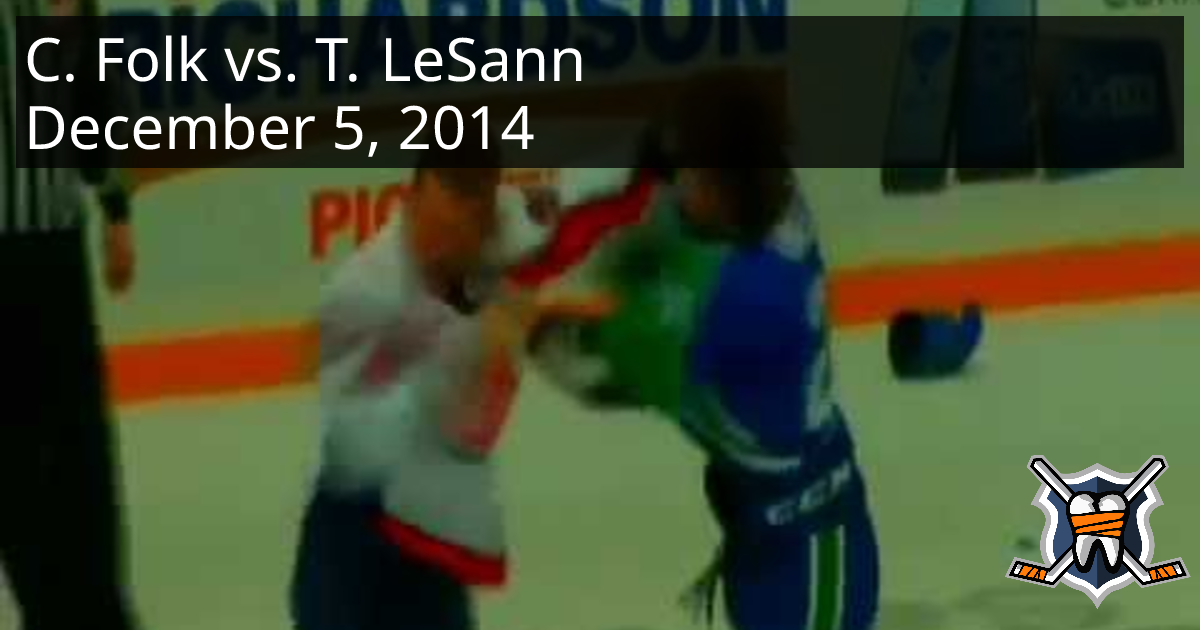 Carter Folk vs. Tanner LeSann, December 5, 2014 - Lethbridge Hurricanes ...