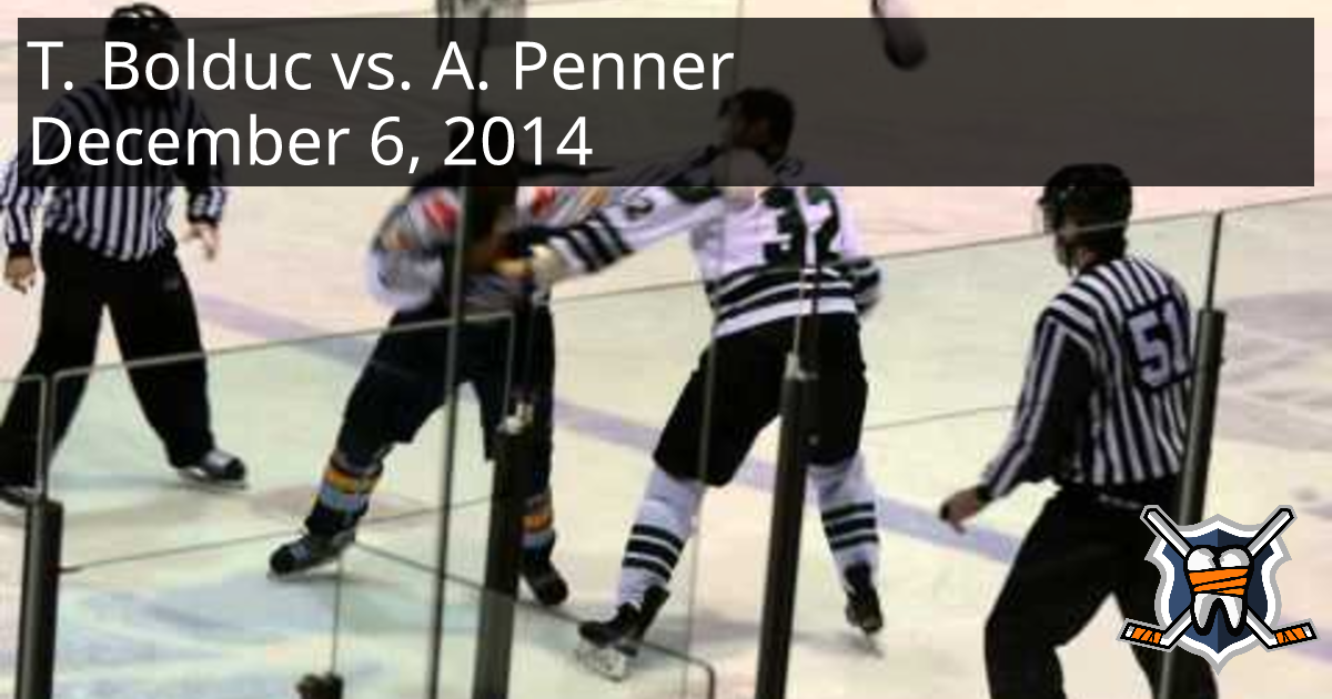 Tommy Bolduc vs. Alex Penner, December 6, 2014 - l’Assurancia de ...