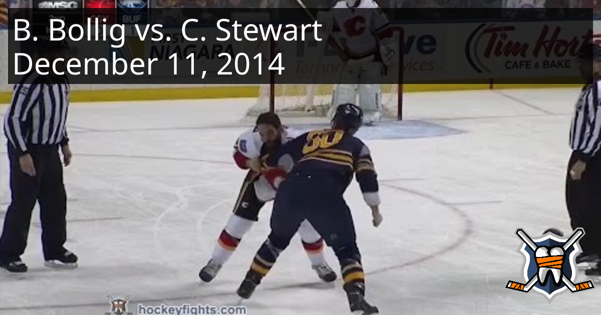 Brandon Bollig vs. Chris Stewart, December 11, 2014 - Calgary Flames vs ...