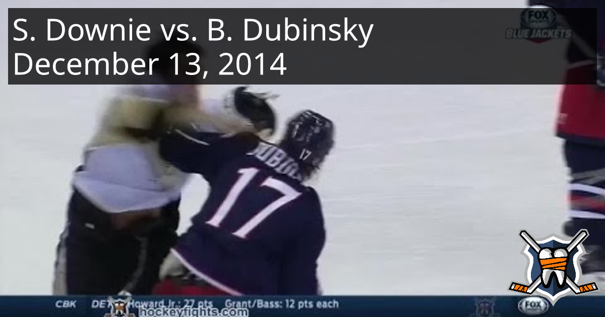 Steve Downie vs. Brandon Dubinsky, December 13, 2014 - Pittsburgh ...