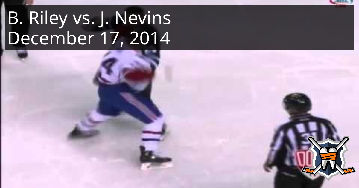 Blair Riley vs. Jack Nevins, December 17, 2014 - St. John's IceCaps vs ...