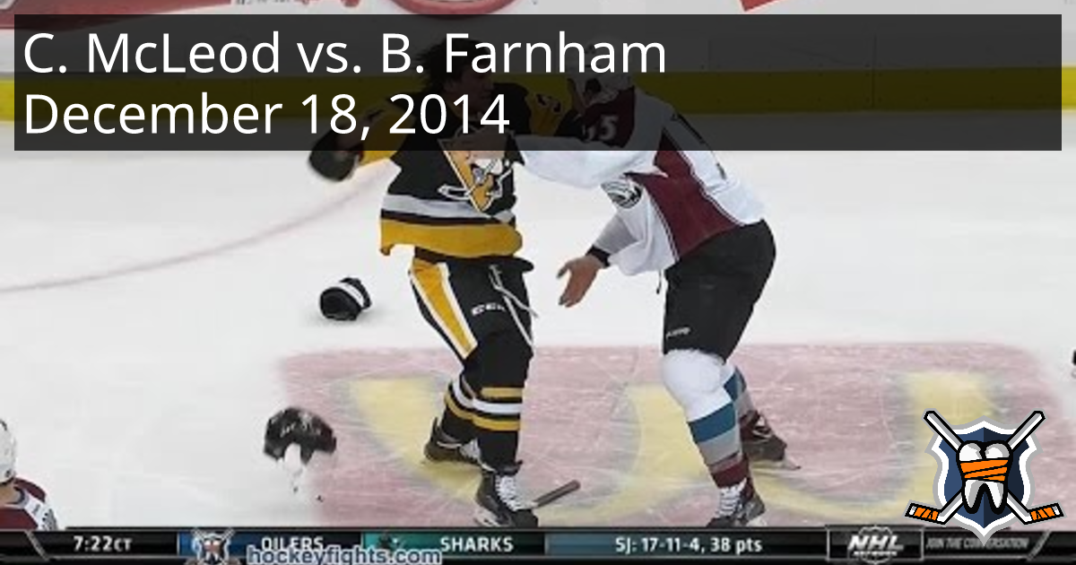 Cody McLeod vs. Bobby Farnham, December 18, 2014 - Colorado Avalanche ...
