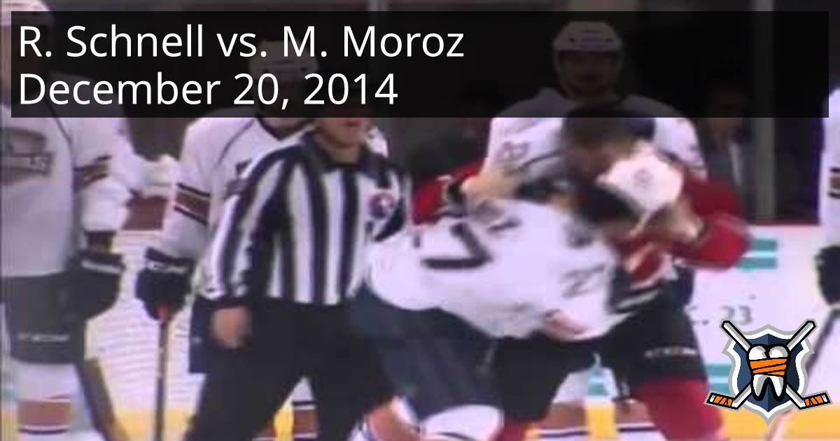 Ryan Schnell vs. Mitch Moroz, December 20, 2014 - Rockford IceHogs vs ...