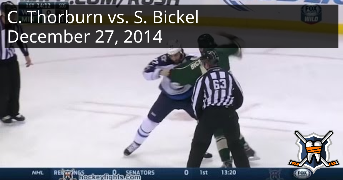 Chris Thorburn vs. Stu Bickel, December 27, 2014 - Winnipeg Jets vs ...