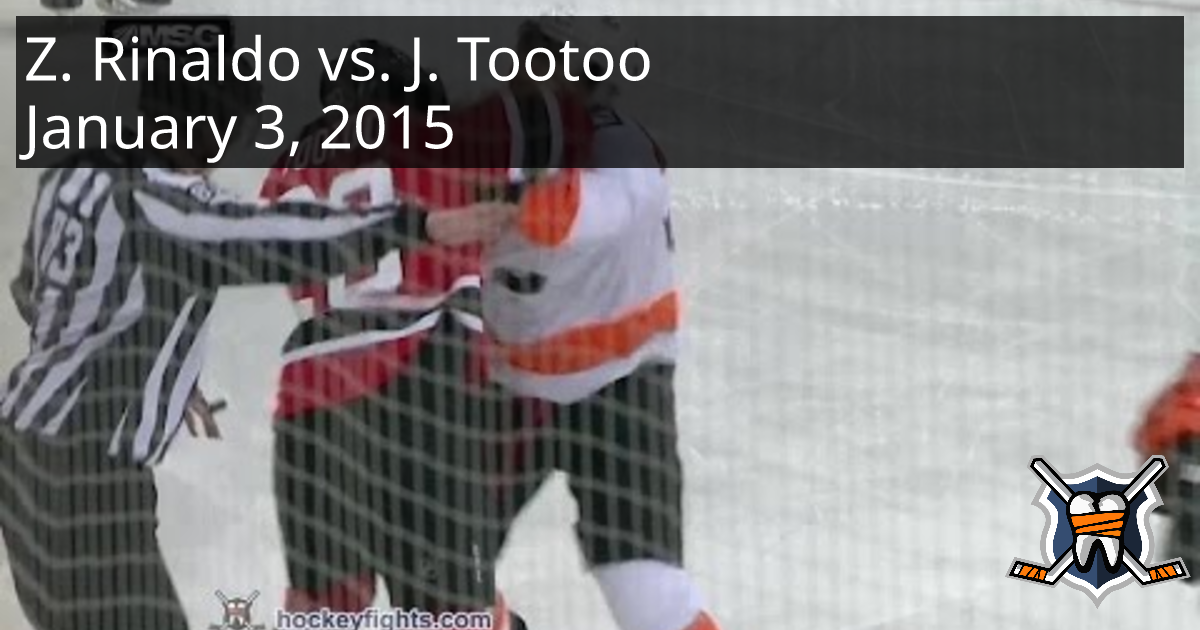 Zac Rinaldo vs. Jordin Tootoo, January 3, 2015 - Philadelphia Flyers vs ...