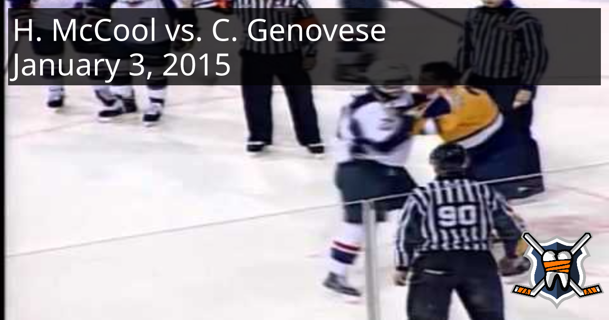 Hayden McCool vs. Cory Genovese, January 3, 2015 - Windsor Spitfires vs ...