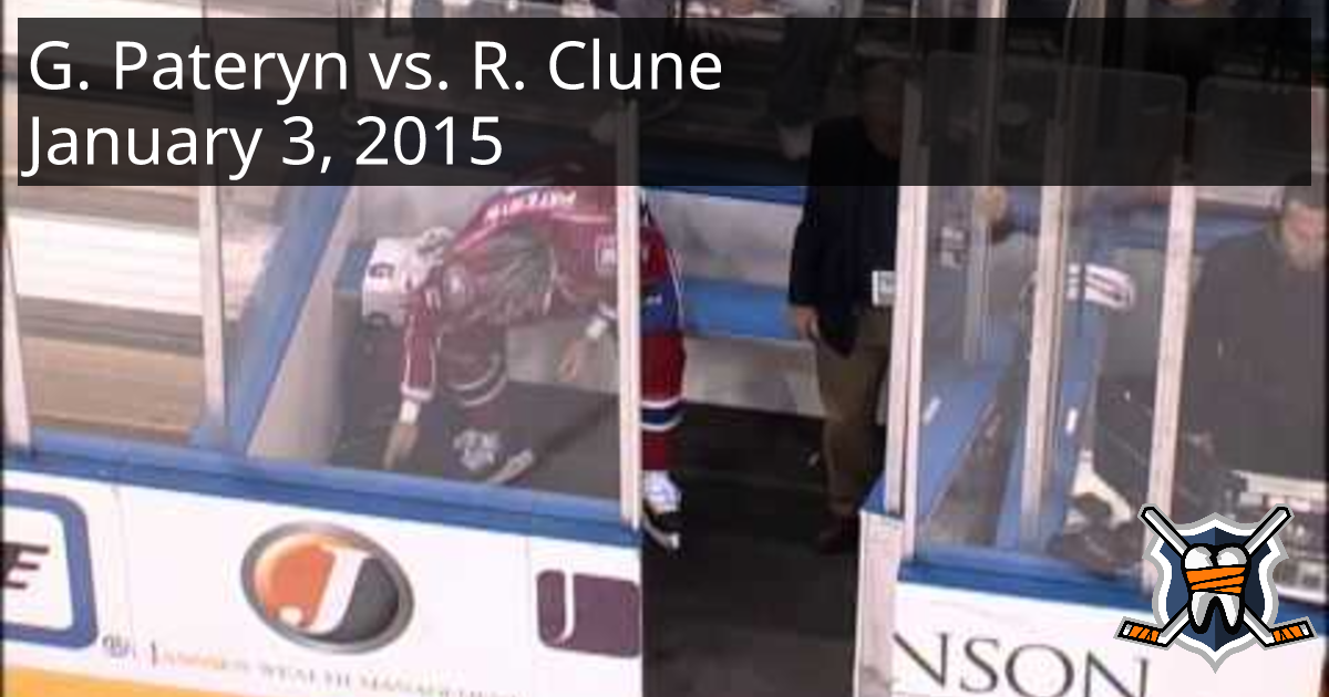 Greg Pateryn vs. Richard Clune, January 3, 2015 - Hamilton Bulldogs vs ...