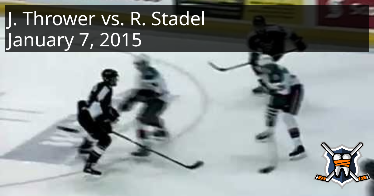 Josh Thrower vs. Riley Stadel, January 7, 2015 - Vancouver Giants vs ...