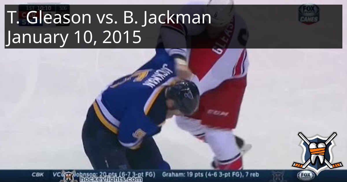Tim Gleason vs. Barret Jackman, January 10, 2015 - Carolina Hurricanes ...