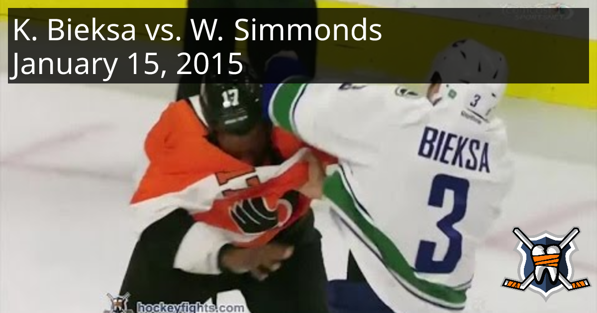 Kevin Bieksa vs. Wayne Simmonds, January 15, 2015 - Vancouver Canucks ...