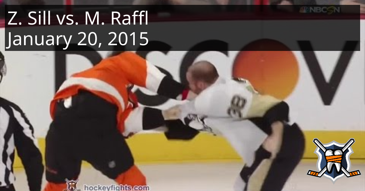 Zach Sill vs. Michael Raffl, January 20, 2015 - Pittsburgh Penguins vs ...