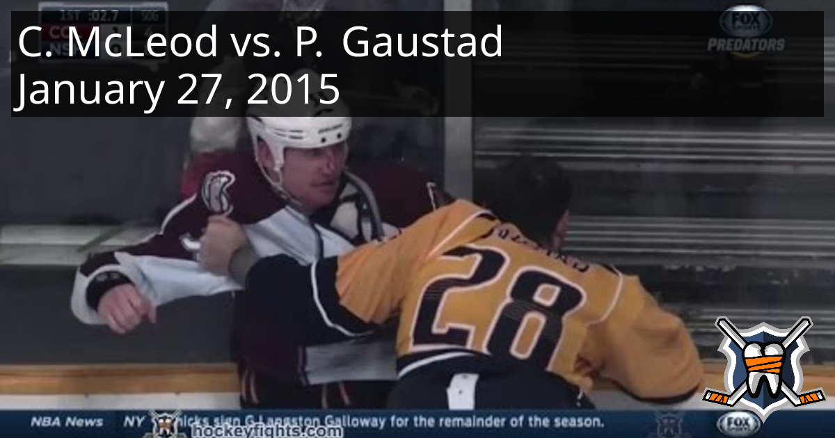 Cody McLeod vs. Paul Gaustad, January 27, 2015 - Colorado Avalanche vs ...