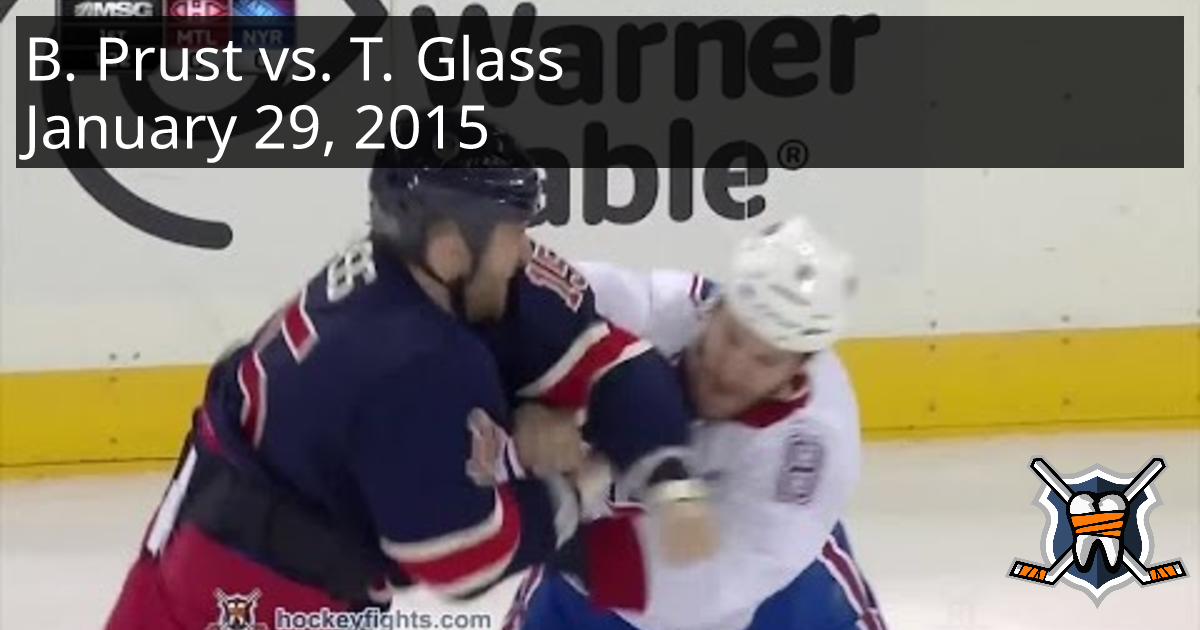 Brandon Prust vs. Tanner Glass, January 29, 2015 - Montreal Canadiens ...