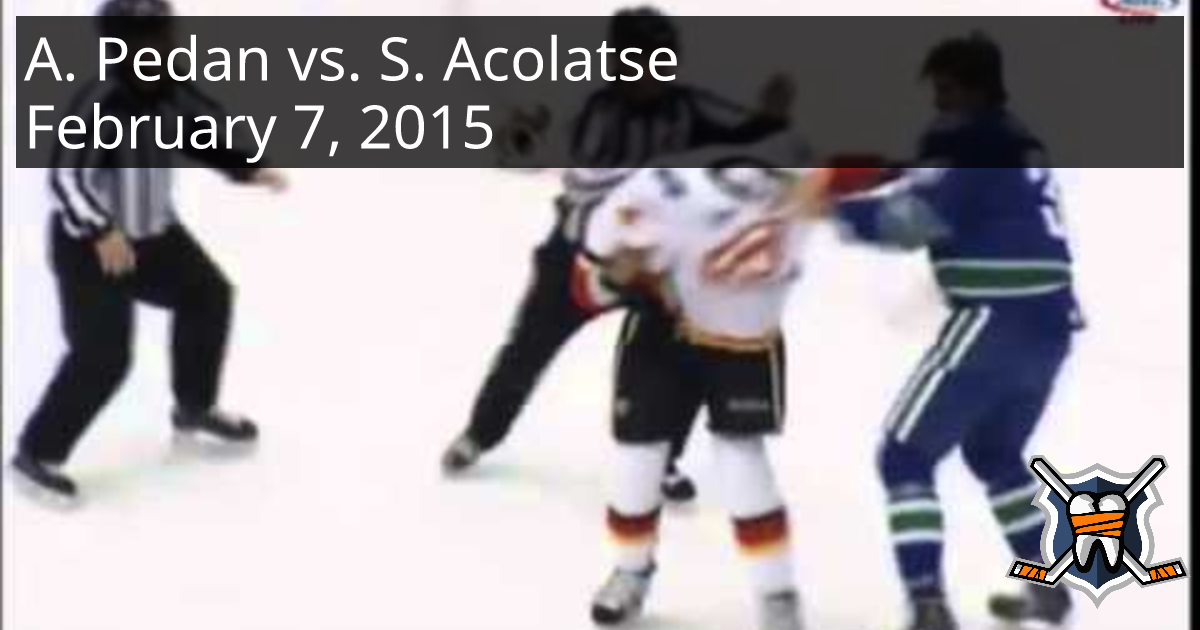 Andrey Pedan vs. Sena Acolatse, February 7, 2015 - Utica Comets vs ...