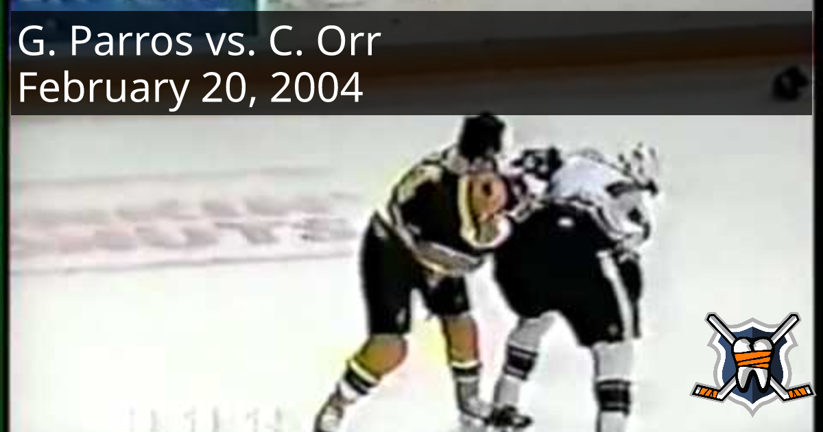 George Parros vs. Colton Orr, February 20, 2004 - Manchester Monarchs ...
