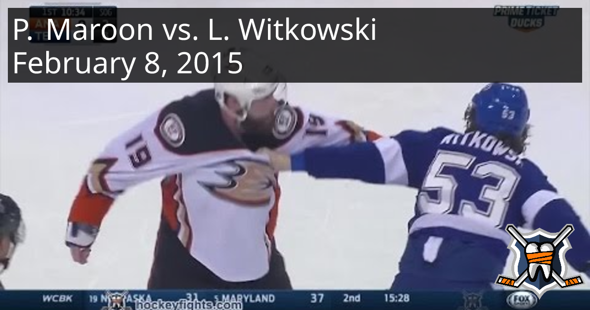 Pat Maroon vs. Luke Witkowski, February 8, 2015 - Anaheim Ducks vs ...