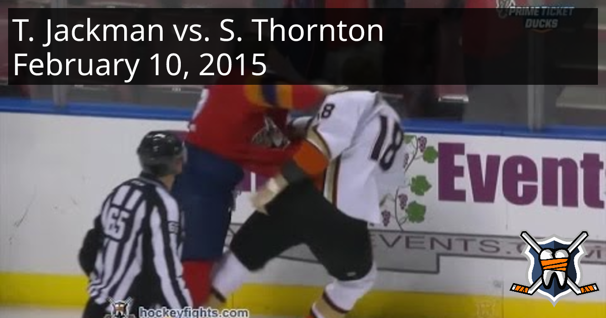 Tim Jackman vs. Shawn Thornton, February 10, 2015 - Anaheim Ducks vs ...
