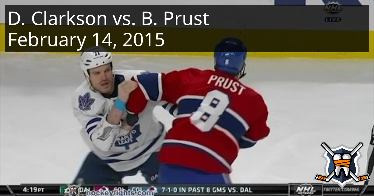 David Clarkson vs. Brandon Prust, February 14, 2015 - Toronto Maple ...
