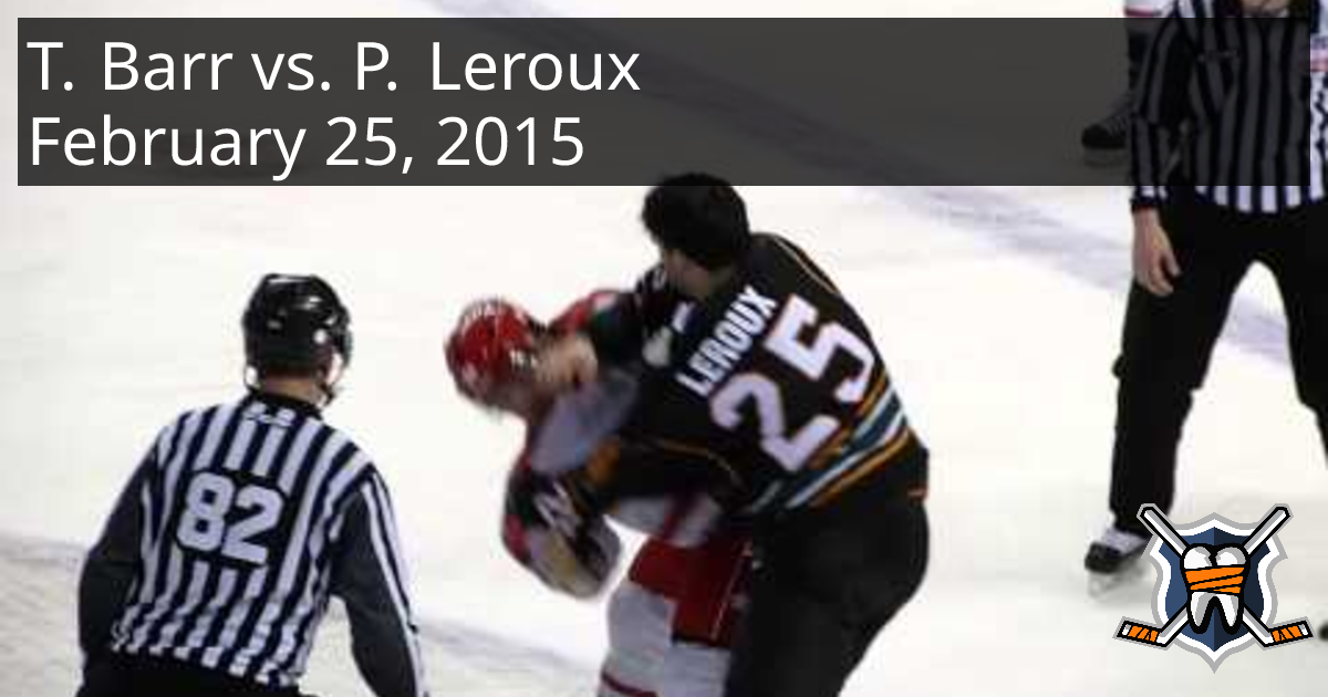 Tyler Barr vs. Paxton Leroux, February 25, 2015 - Allen Americans vs ...