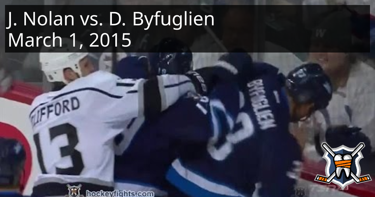 Jordan Nolan vs. Dustin Byfuglien, March 1, 2015 - Los Angeles Kings vs ...