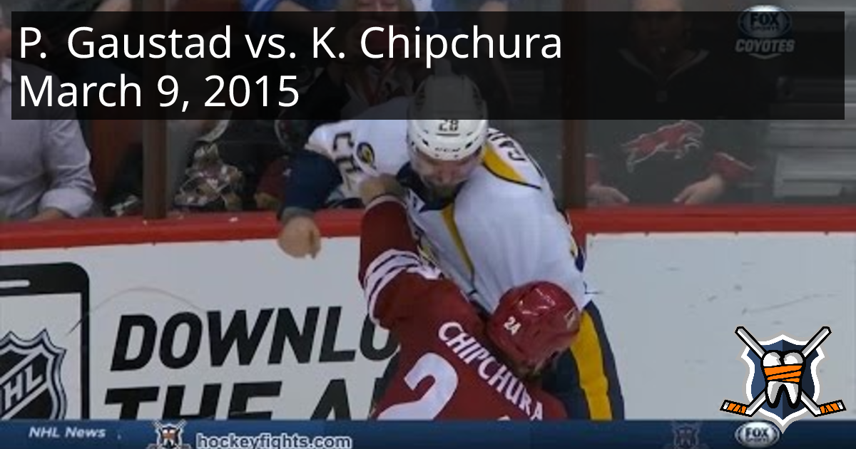 Paul Gaustad vs. Kyle Chipchura, March 9, 2015 - Nashville Predators vs ...