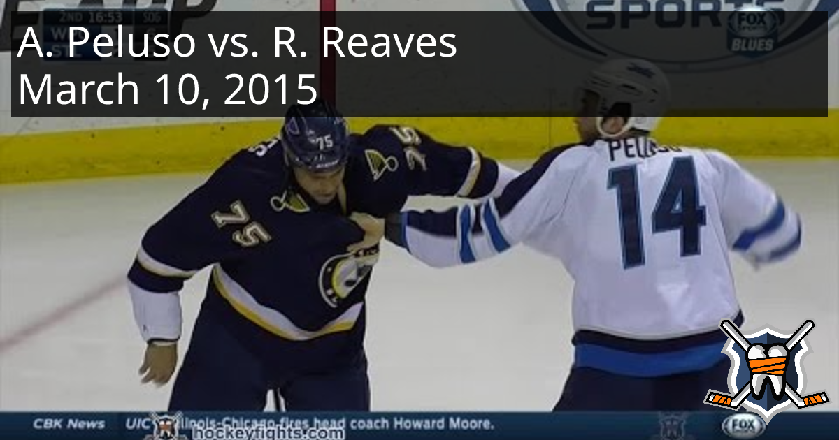 Anthony Peluso vs. Ryan Reaves, March 10, 2015 - Winnipeg Jets vs. St ...