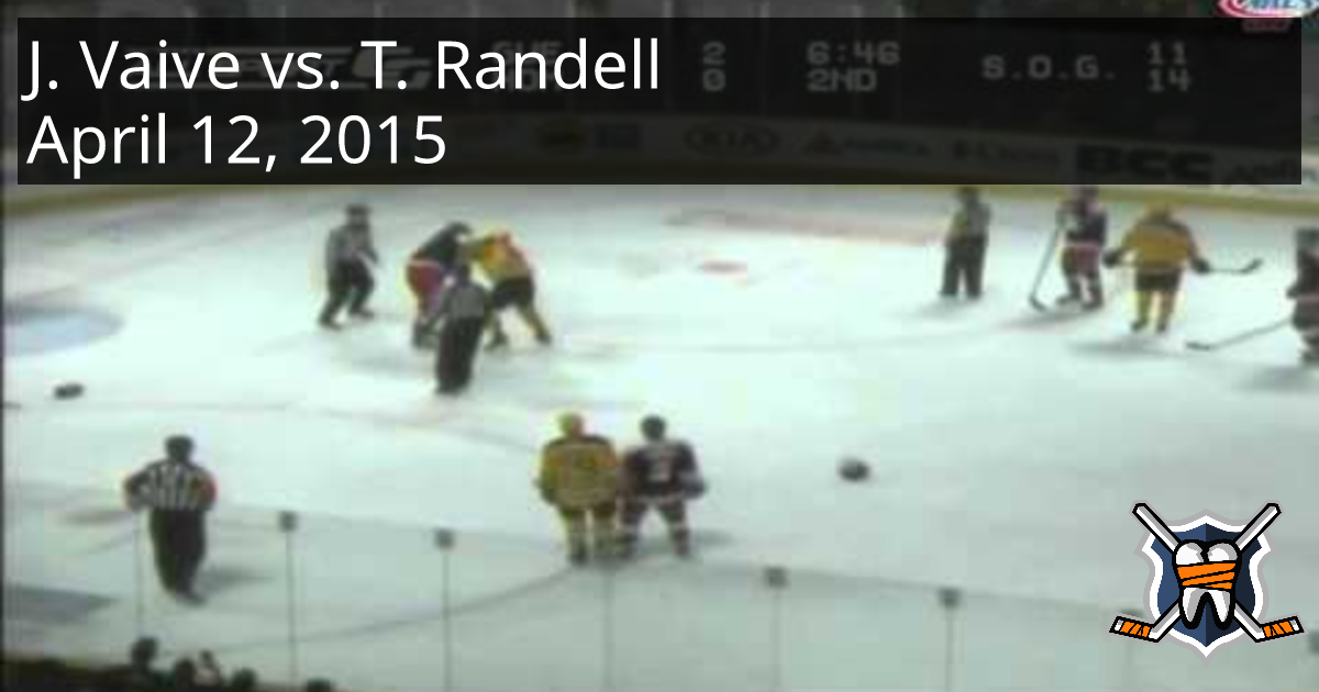 Justin Vaive vs. Tyler Randell, April 12, 2015 - Hartford Wolf Pack vs ...