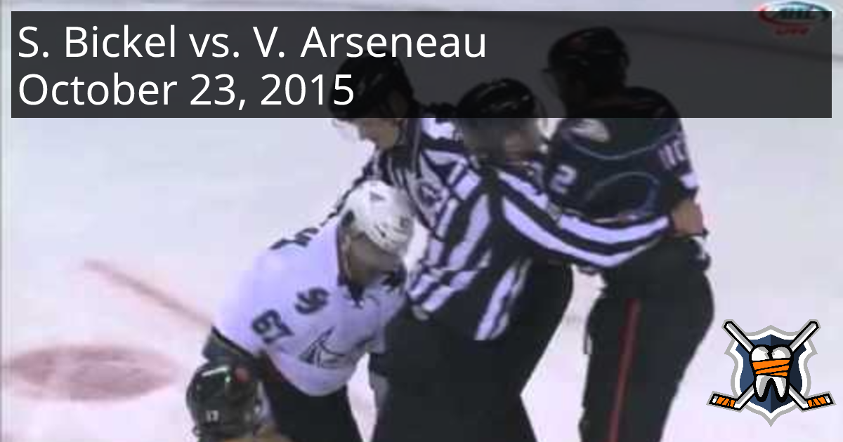 Stu Bickel vs. Vincent Arseneau, October 23, 2015 - San Diego Gulls vs ...