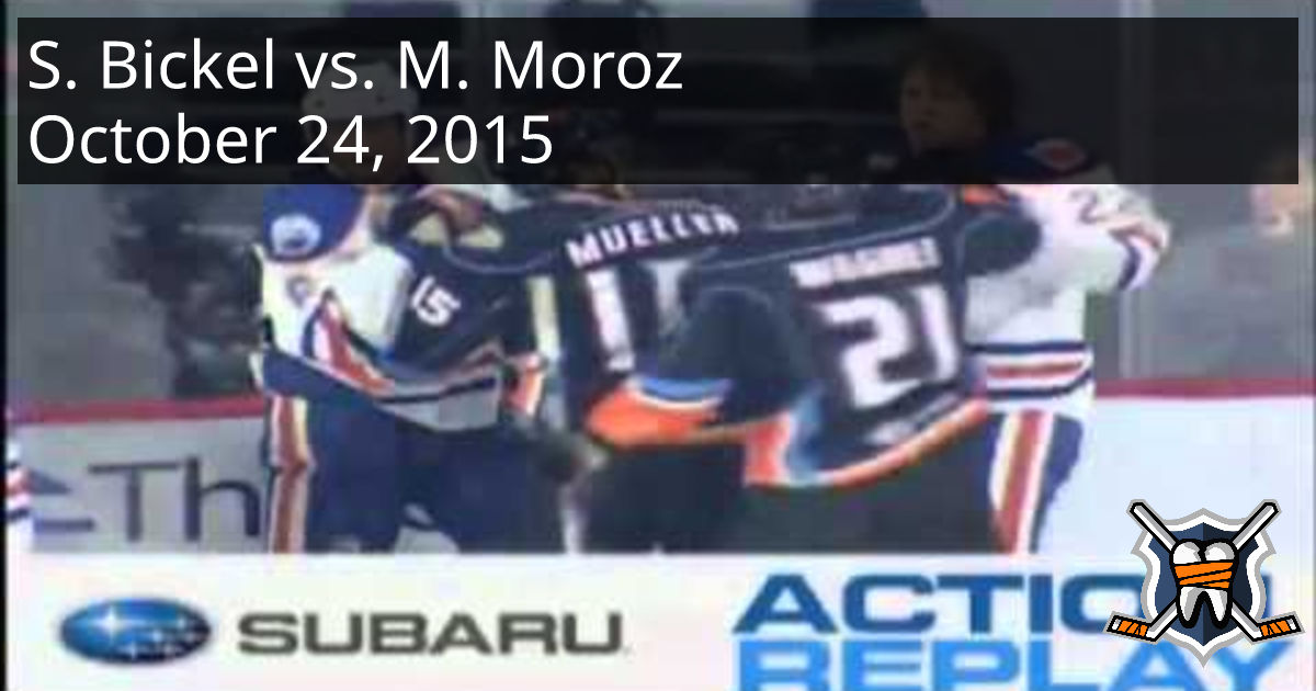 Stu Bickel vs. Mitch Moroz, October 24, 2015 - San Diego Gulls vs ...