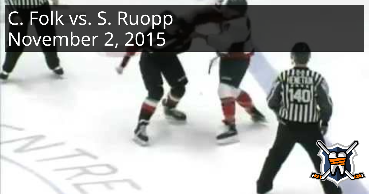 Carter Folk vs. Sam Ruopp, November 2, 2015 - Lethbridge Hurricanes vs ...