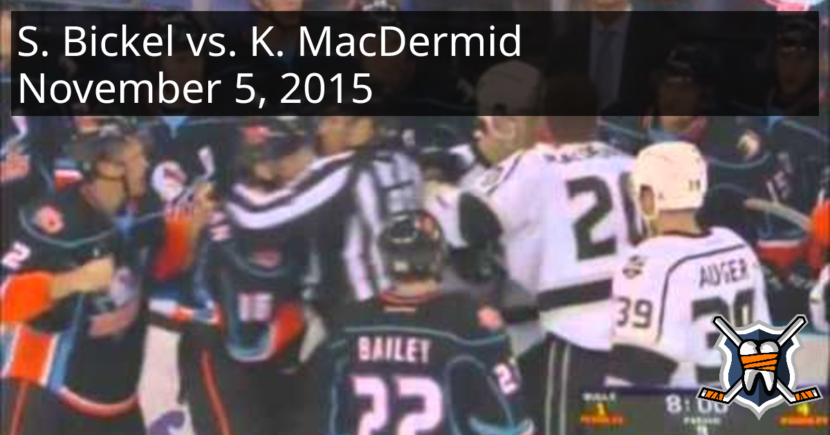 Stu Bickel vs. Kurtis MacDermid, November 5, 2015 - San Diego Gulls vs ...