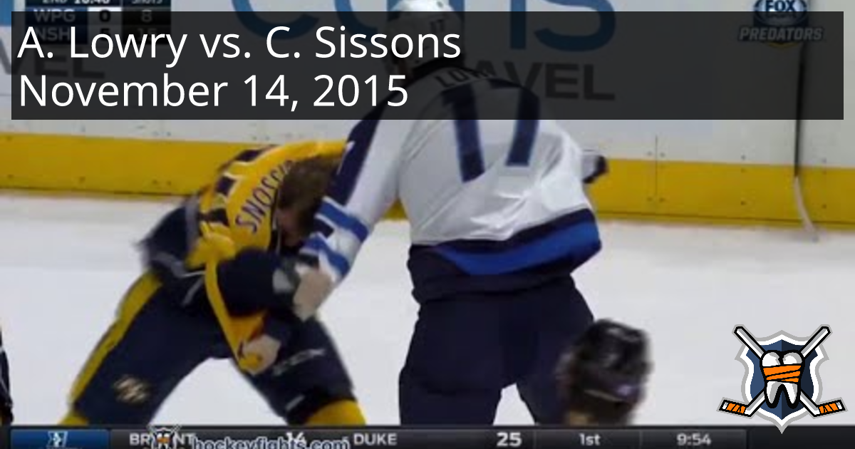 Adam Lowry vs. Colton Sissons, November 14, 2015 - Winnipeg Jets vs ...