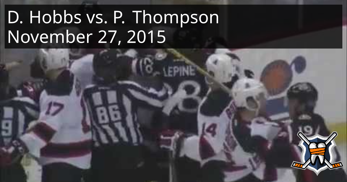 Danny Hobbs vs. Paul Thompson, November 27, 2015 - Binghamton Senators ...