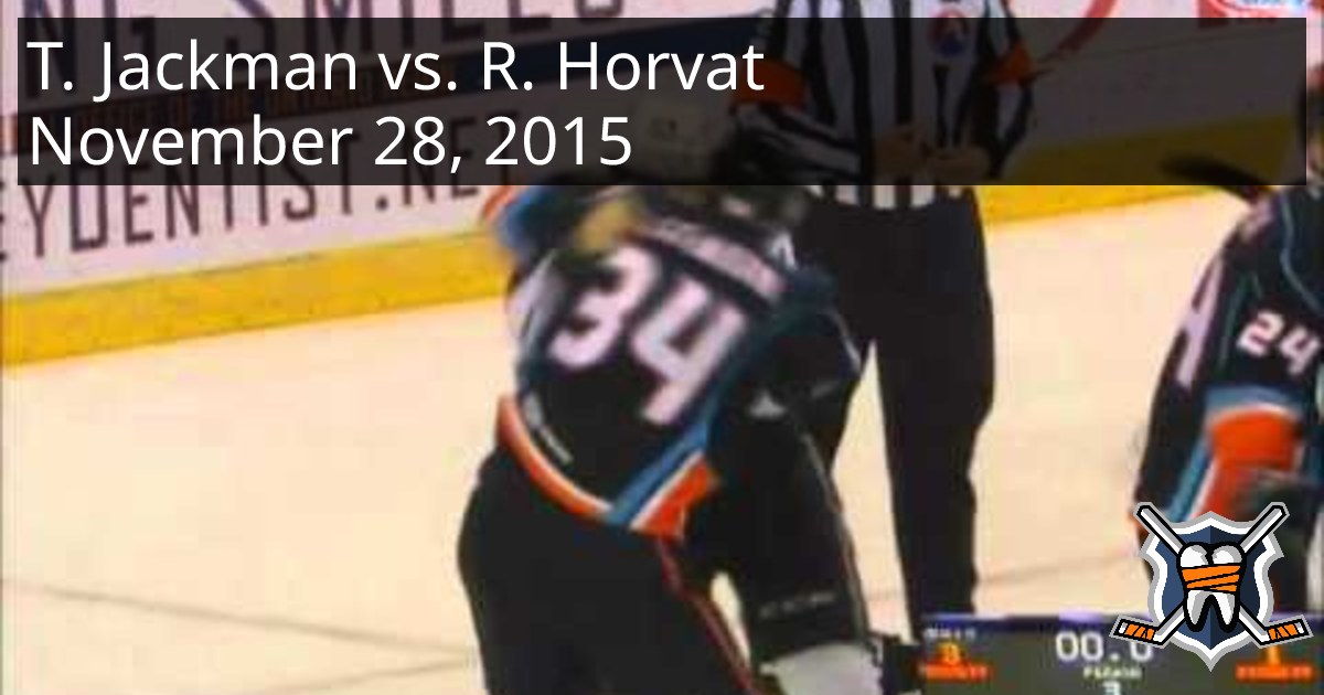 Tim Jackman vs. Ryan Horvat, November 28, 2015 - San Diego Gulls vs ...